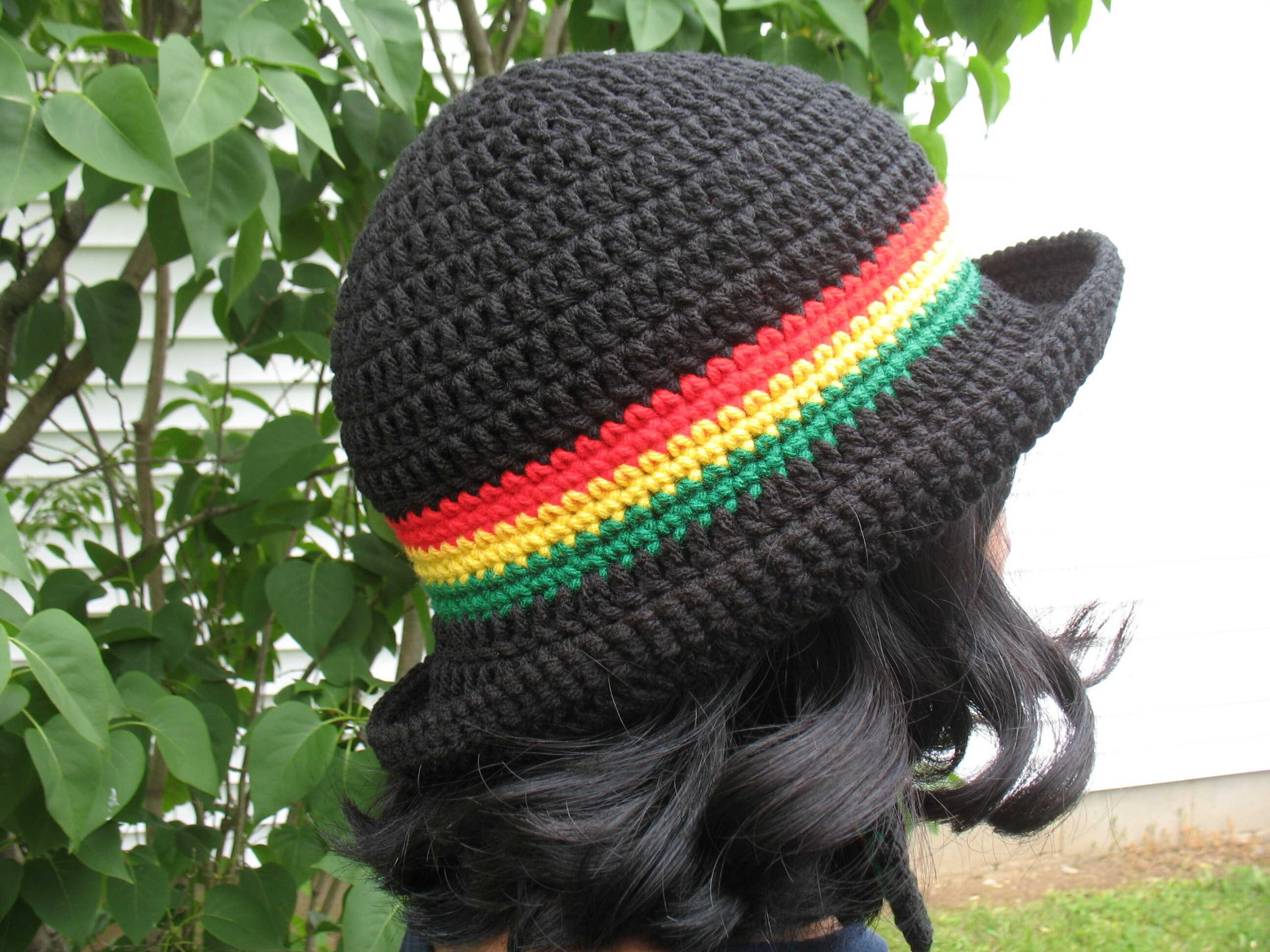 Rasta Sun Hat/ Crochet Rasta Bucket Hat/ Jamaica Reggae Hippy Boho ...