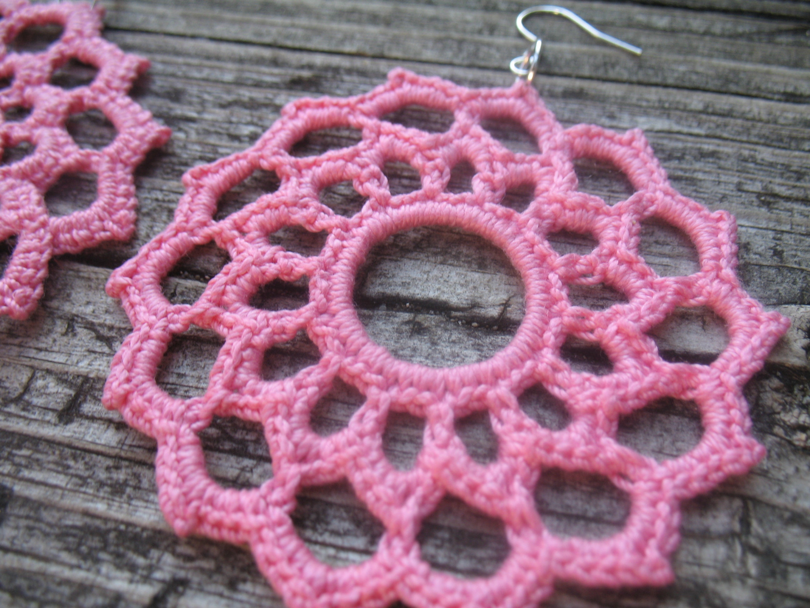 Crochet Earrings/ Crochet Flower Jewelry/ Fashion Earrings/ Gift for ...