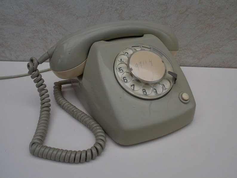 Vintage Phone Gray Office Telephone Desk Phone Analog Tone | Etsy