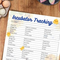 Incubation Chart Printable Template | Egg Hatching Tracker | Digital ...