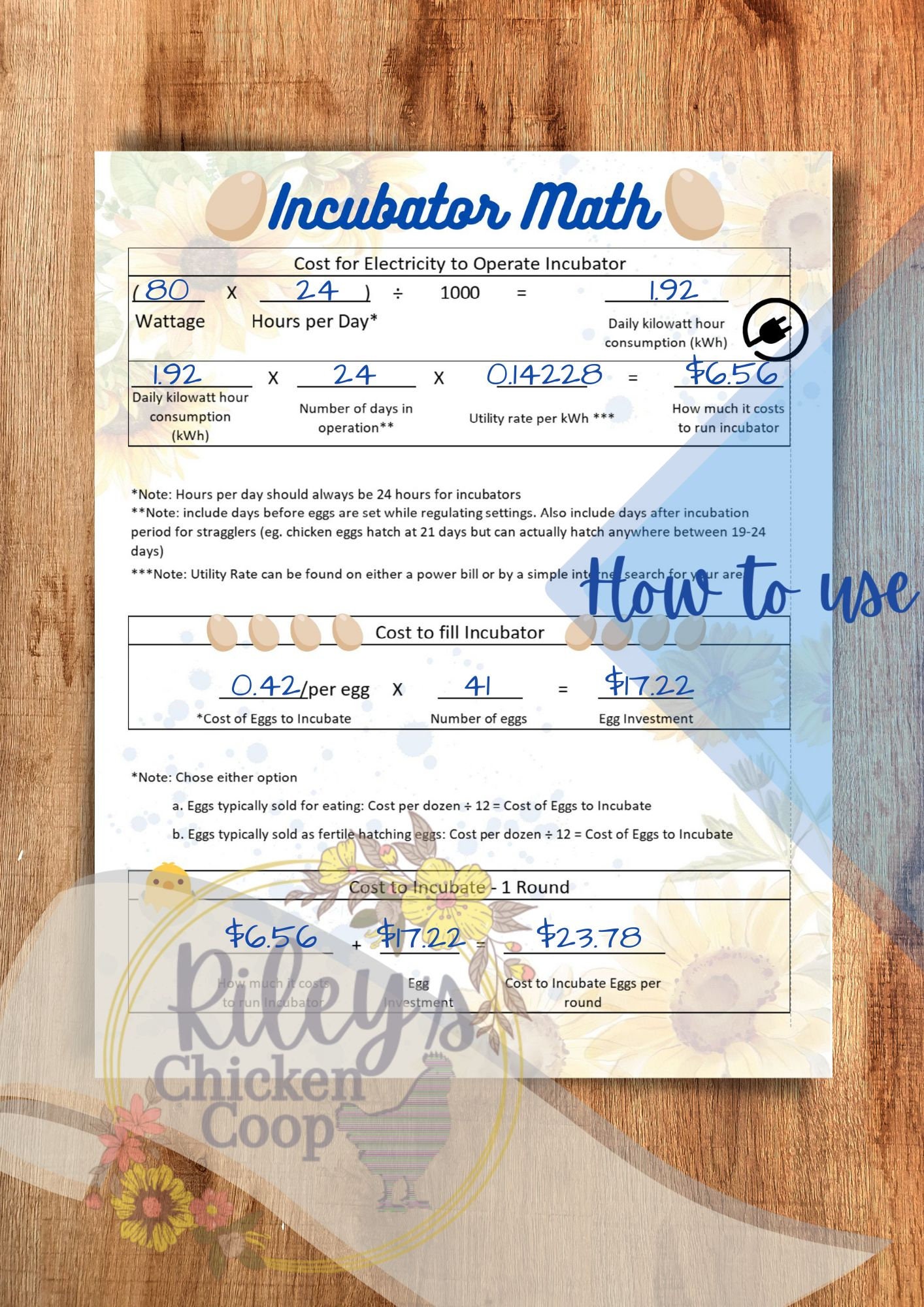 Incubator Tracking Pack - Incubator Cost Budget - Incubator Finances - Etsy
