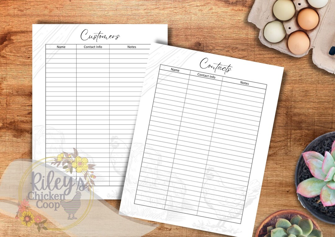 Customer Tracker - Contacts Tracker - Business Log - Contacts List - Etsy