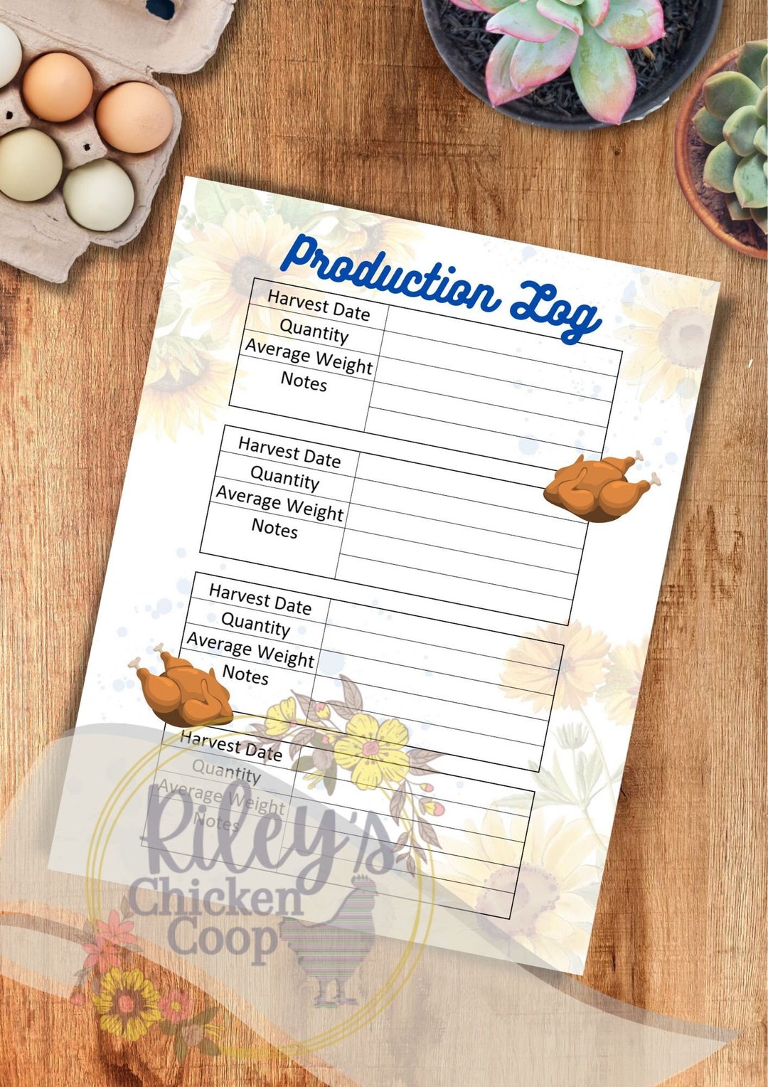 Chicken Production Log - Chicken Processing - Butchering Tracking - Etsy