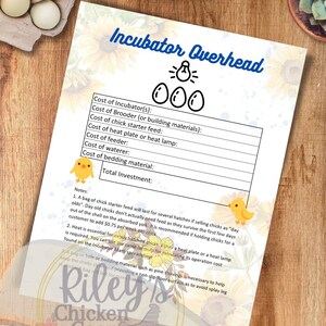 Incubator Tracking Pack - Incubator Cost Budget - Incubator Finances - Etsy