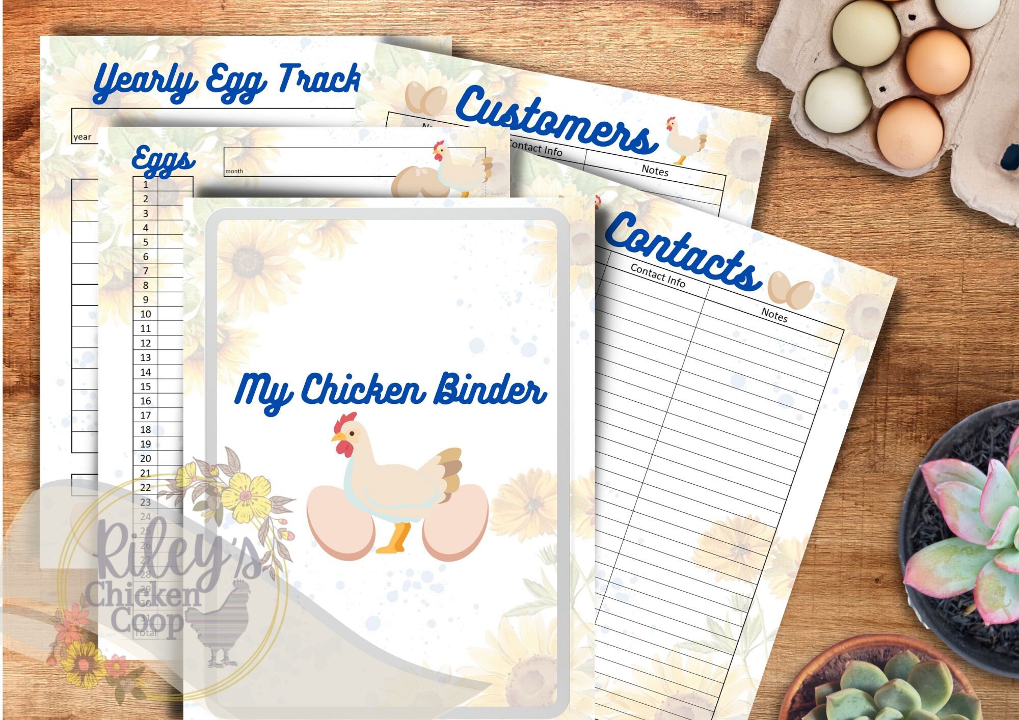 Chicken Tracking Binder Complete Chicken Logs Sunflower Binder - Etsy