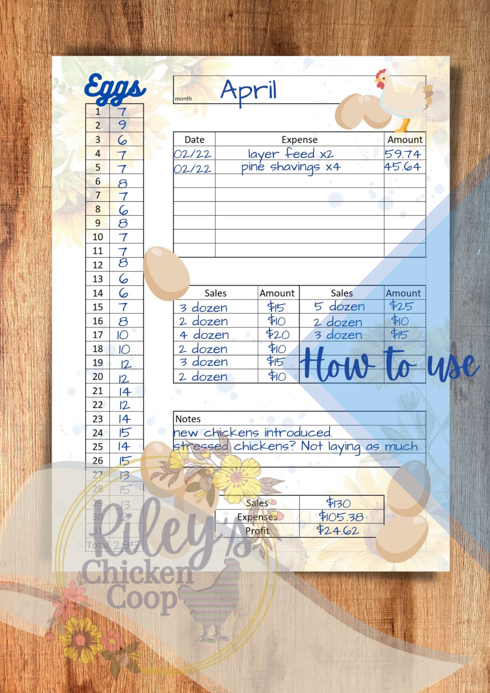 Monthly Egg Tracker - Yearly Egg Tracker - Egg Collecting Pack - Etsy