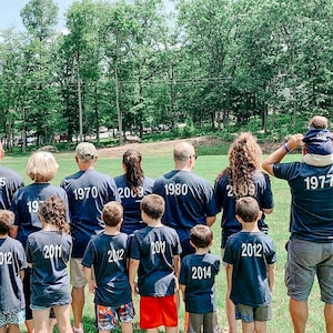 Matching Family Reunion T-shirt Set: 5 Generations, Custom Birth Year ...