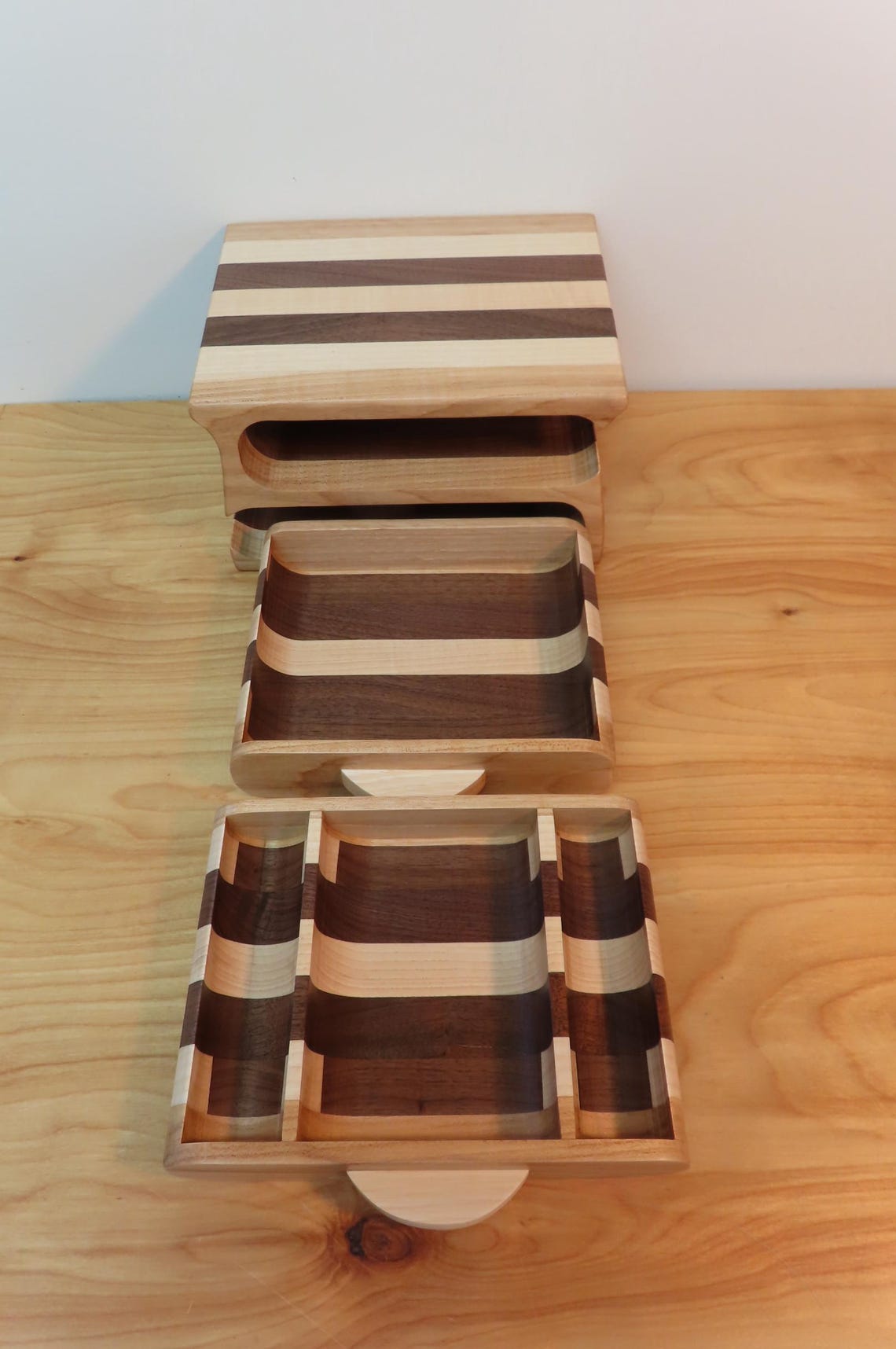 Handmade Hickory Wood Jewelry Box: Bandsaw Inlay Design - Etsy