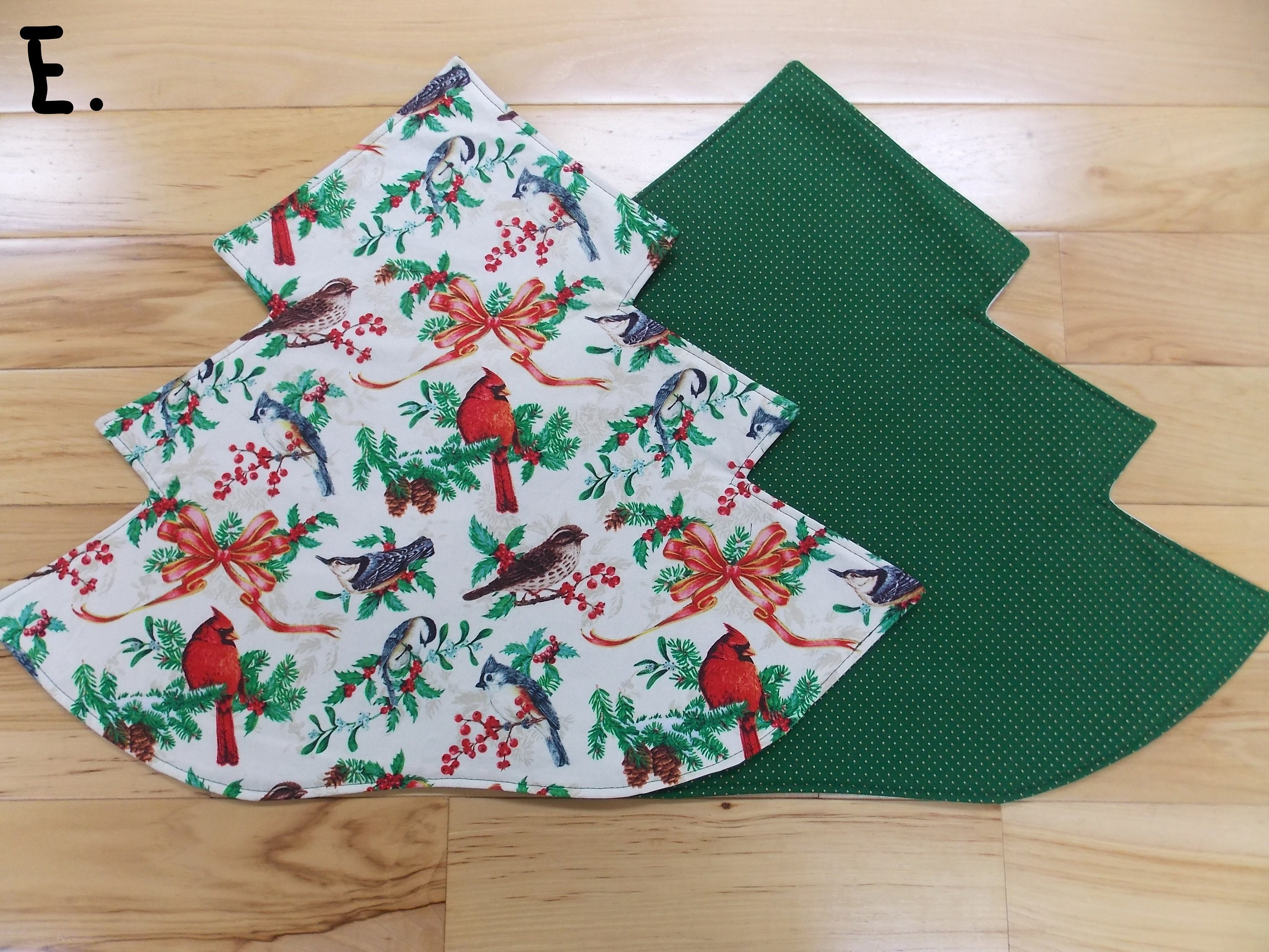 Reversible Christmas Tree Placemats - Set of 4 - Winter Holiday Decor ...