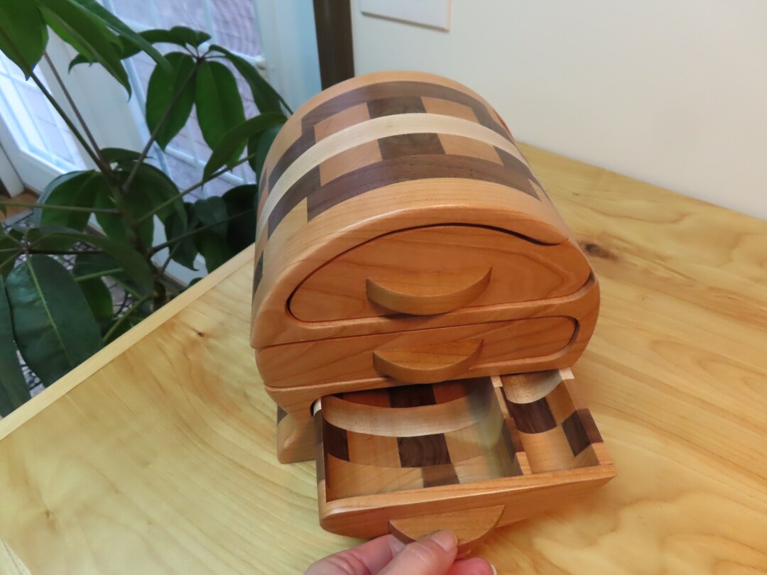 Jewelry Boxes, Large Handmade Cherry Jewelry Box, Cherry, Walnut and ...