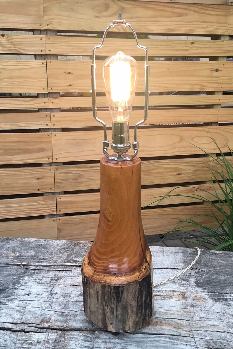 Rustic Log Wood Table Lamps | Etsy