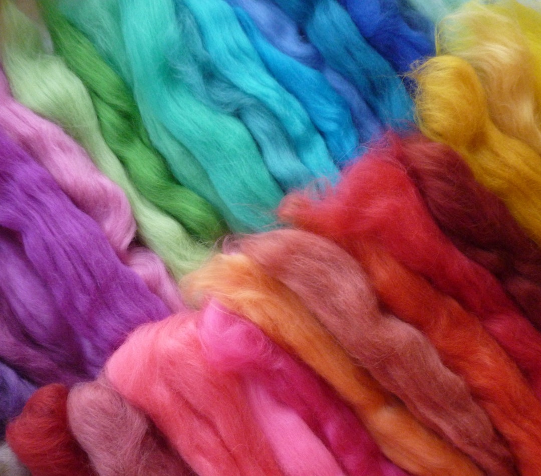 4oz 113g Merino Wool Roving Mixed Bag 30 Colours - Merino Wool Roving ...