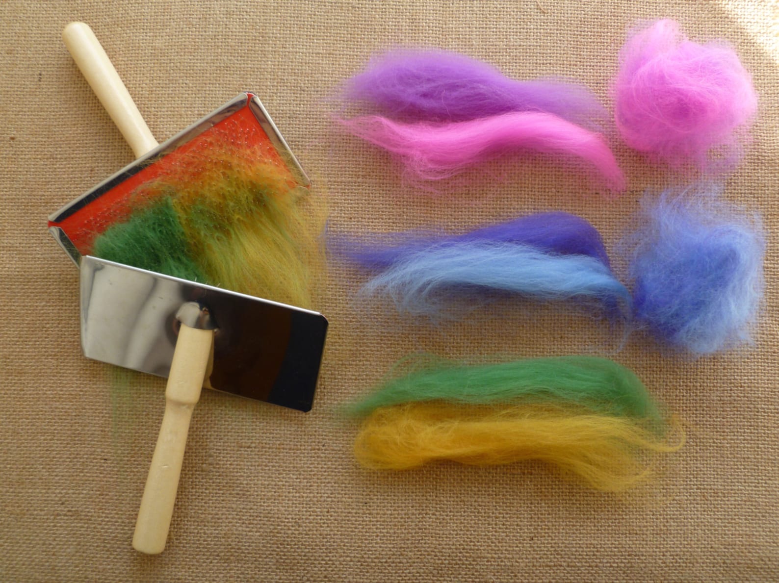 Carding Combs 2 Sizes - Flick Carder - Needle Felting - Wet Felting ...