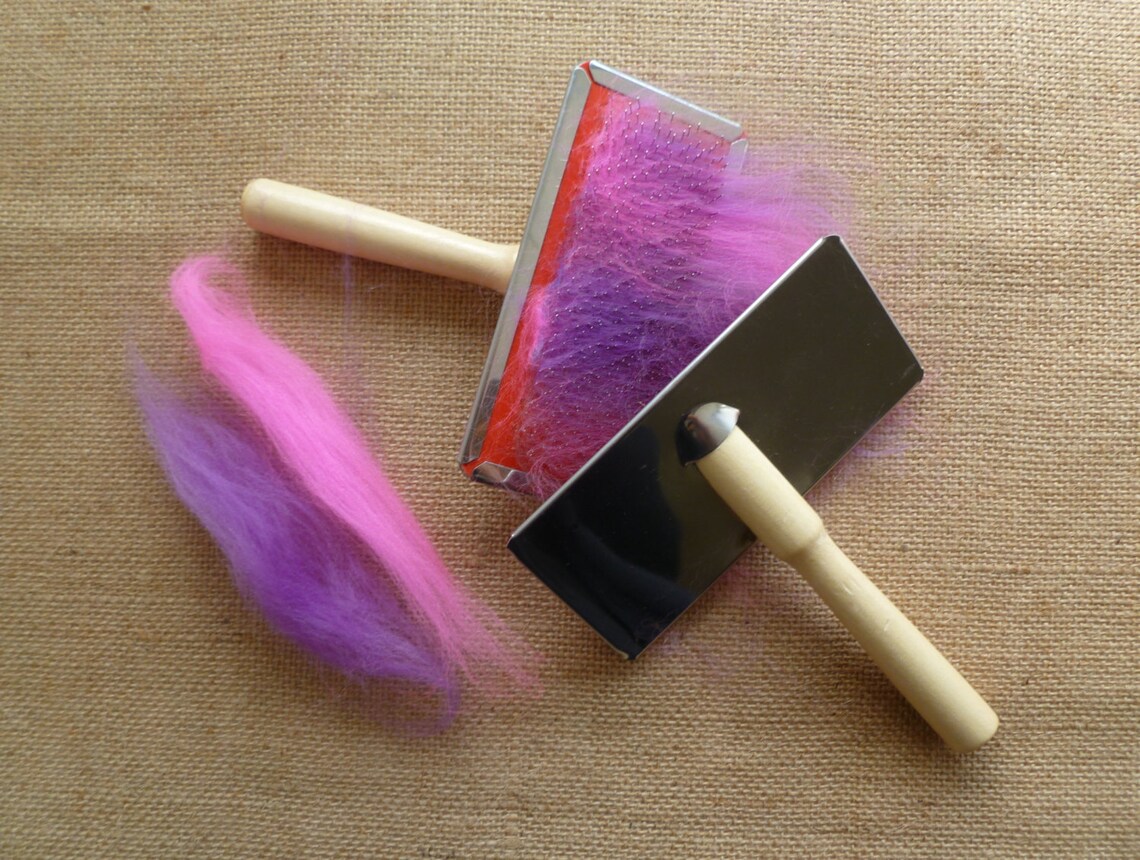 Carding Combs 2 Sizes - Flick Carder - Needle Felting - Wet Felting ...