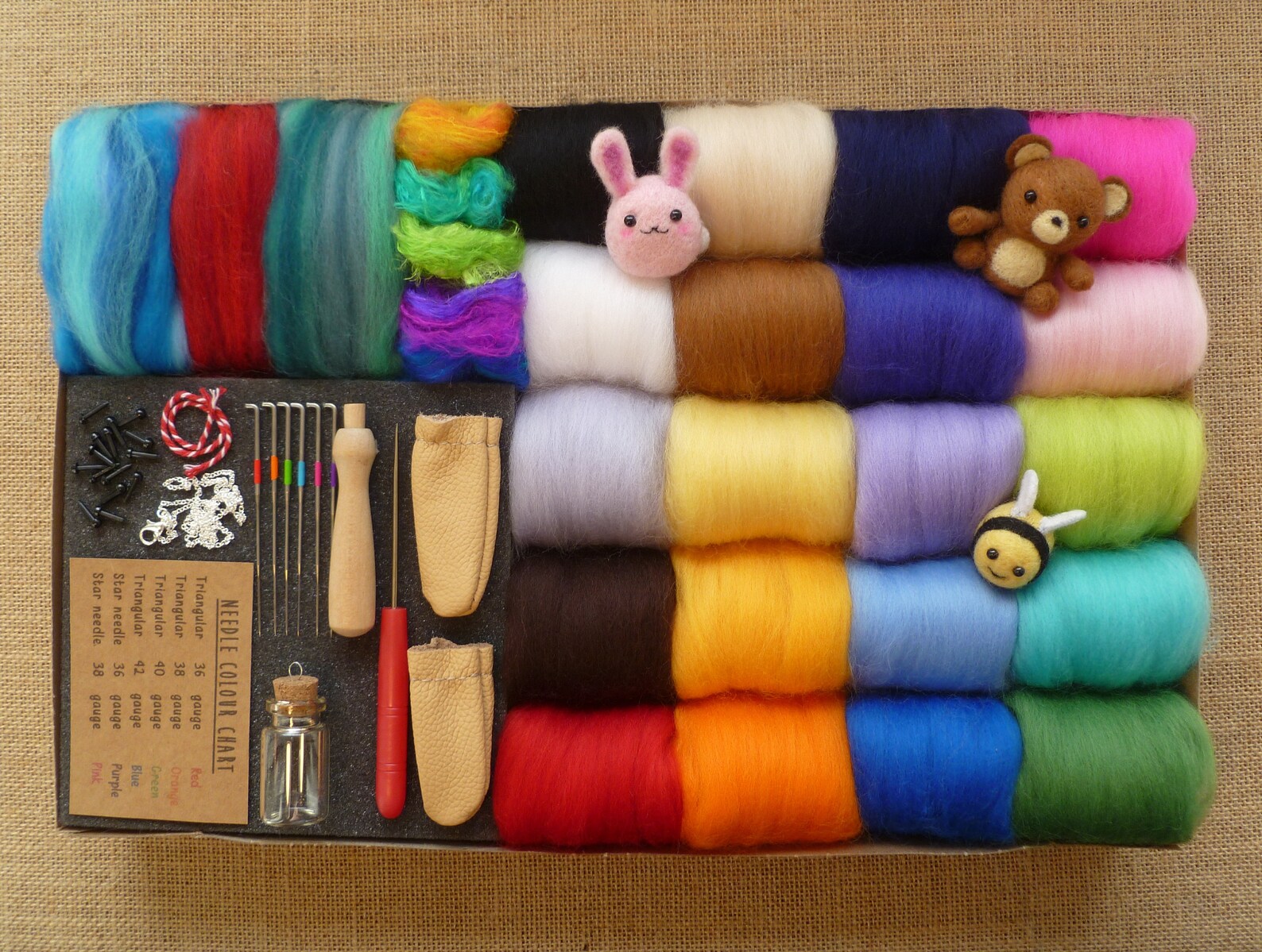 Needle Felting Starter Beginner Kit – Merino Wool - 4 Tutorials Bee ...