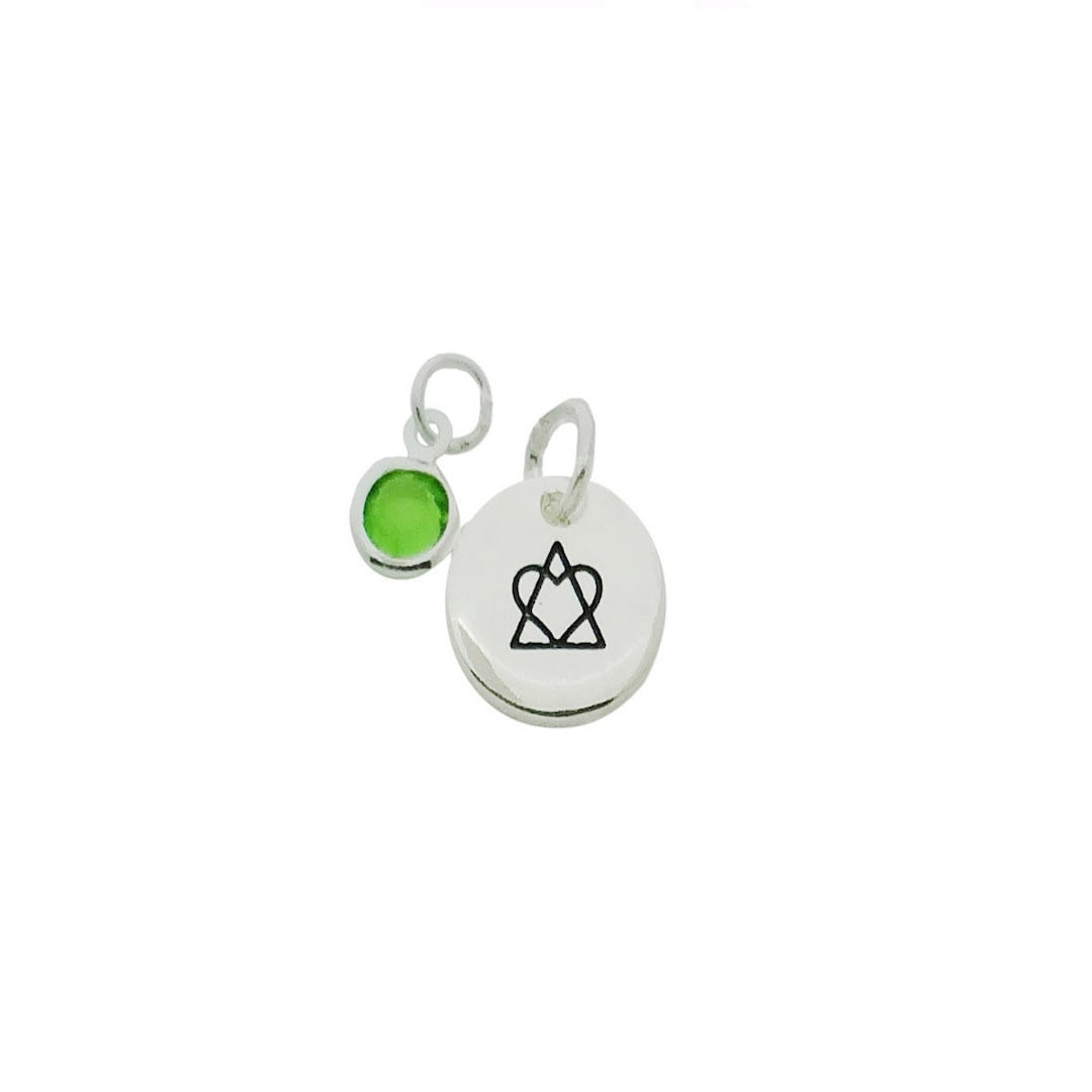 Adoption Symbol Triad With Birthstone Pendant Charm Drop Necklace ...