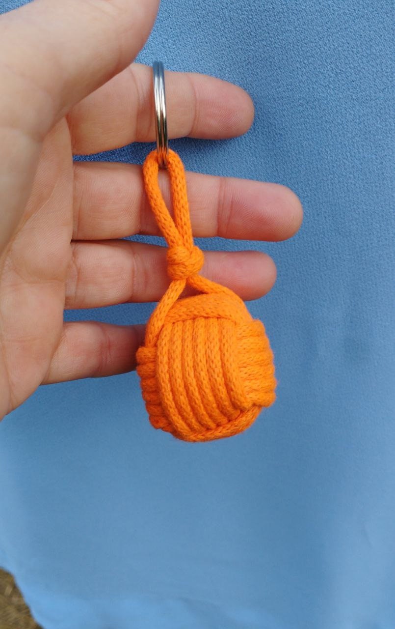 Orange Cork Sailor Floating Nautical Sailor Key Chain, Monkey Fist ...