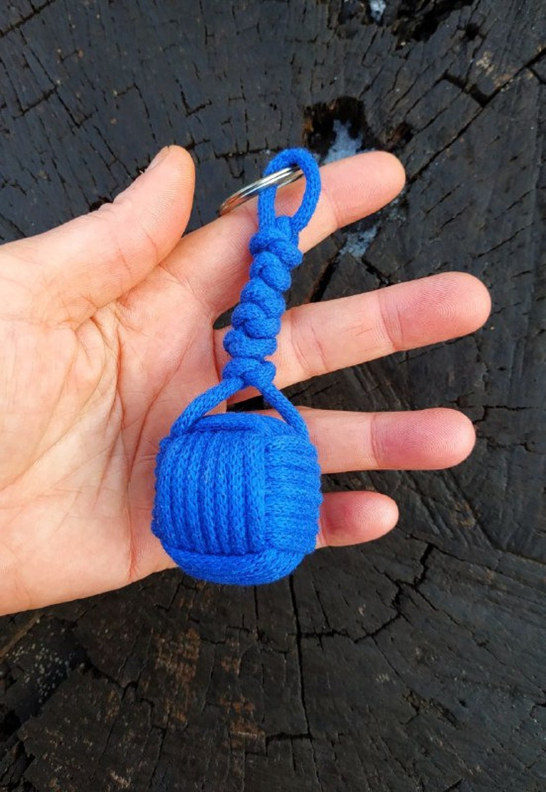 Navy Cork Floating Nautical Key Chain Sailor Float Key Ring Monkey Fist ...