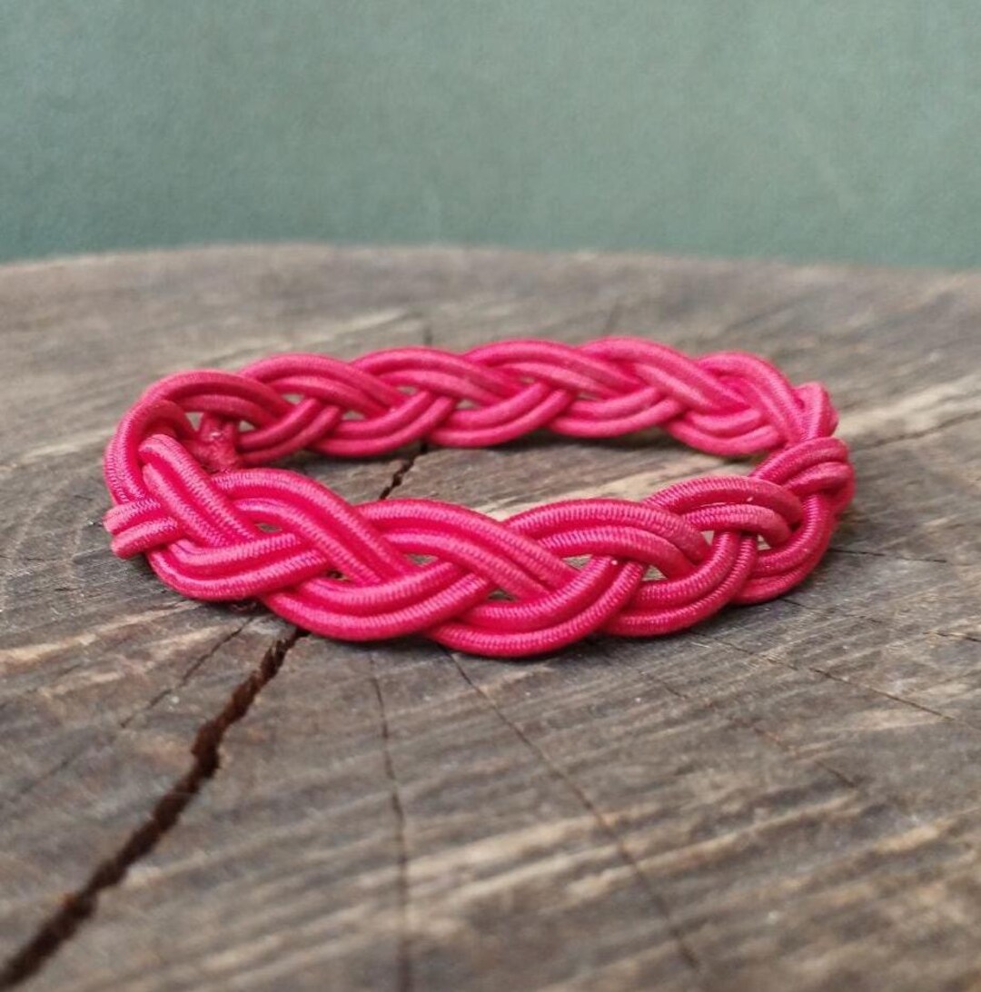 Red Sailor Surfer Rope Knot Bracelet, Elastic Turk Head Knot, Nautical ...