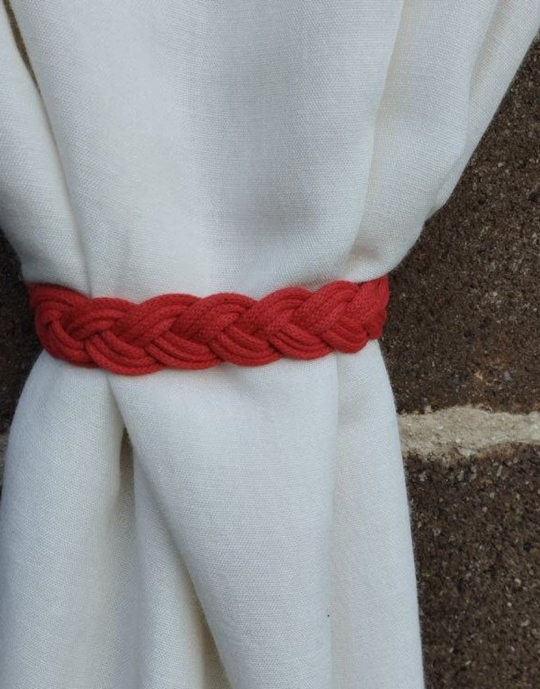 Red Braided Nautical Curtain Tiebacks, Woven Curtain Holder - Etsy