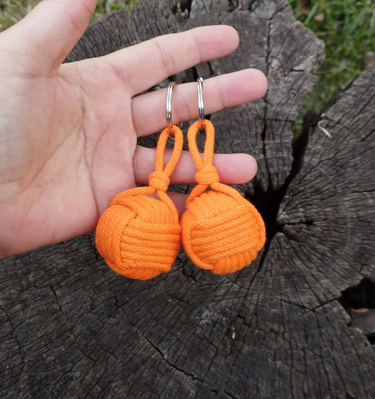 Orange Cork Sailor Floating Nautical Sailor Key Chain, Monkey Fist ...
