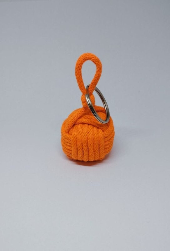 Orange Cork Sailor Floating Nautical Sailor Key Chain, Monkey Fist ...