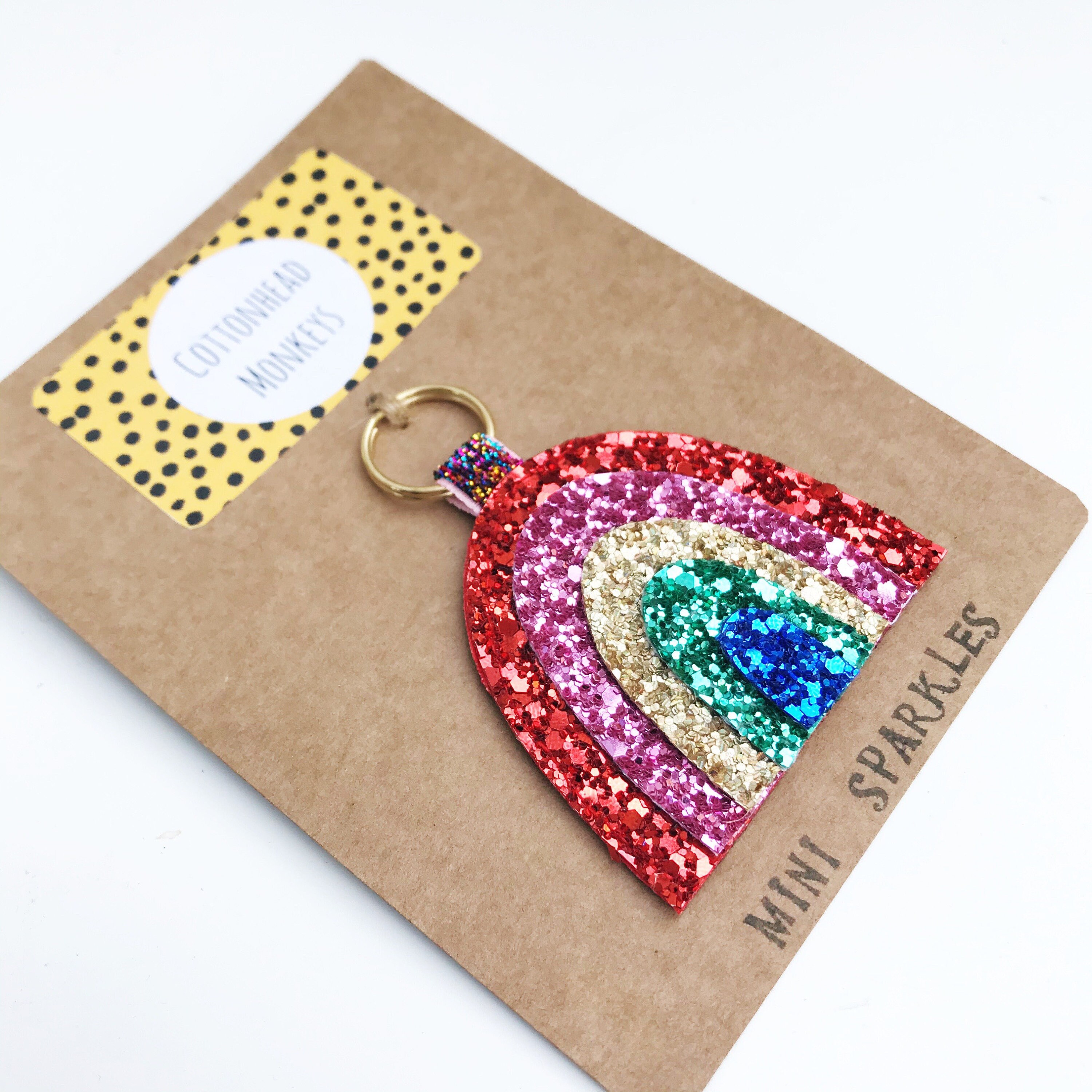 Mini Rainbow Sparkly Keyring Rainbow Dog Tag Rainbow Lovers | Etsy UK