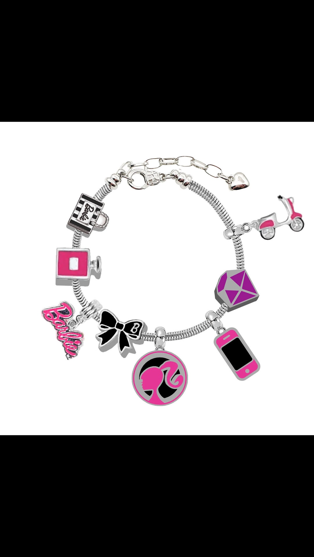 NEW Trendy Charm Bracelet With Pink/doll/barbie Theme - Etsy