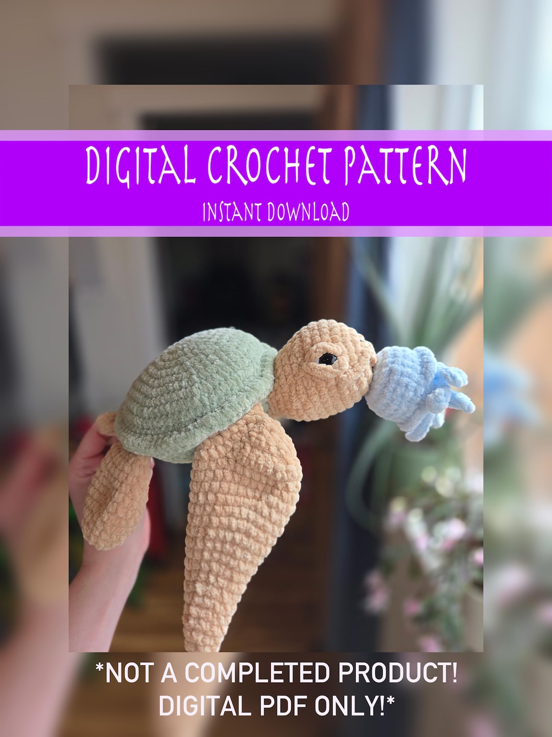 Scooter the Sea Turtle and Jellyfish Digital Crochet Pattern - Etsy