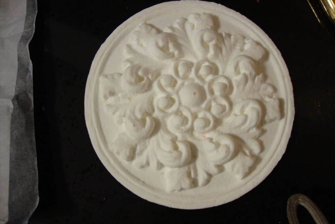 4 Plaster Rosettes for Wall, Ceiling, Doors, Cabinets, or Crafting *50% ...