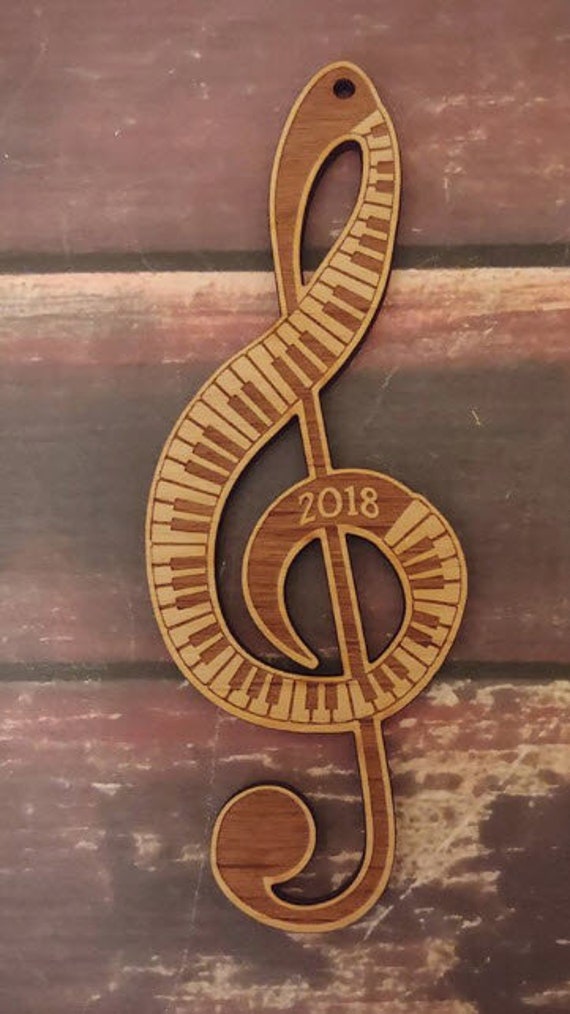 Piano Keys Treble Clef Wooden Christmas Ornament 5 - Etsy