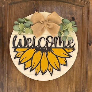 Sunflower Welcome Sign, Sunflower Sign, Sunflower Decor, Sunflower ...
