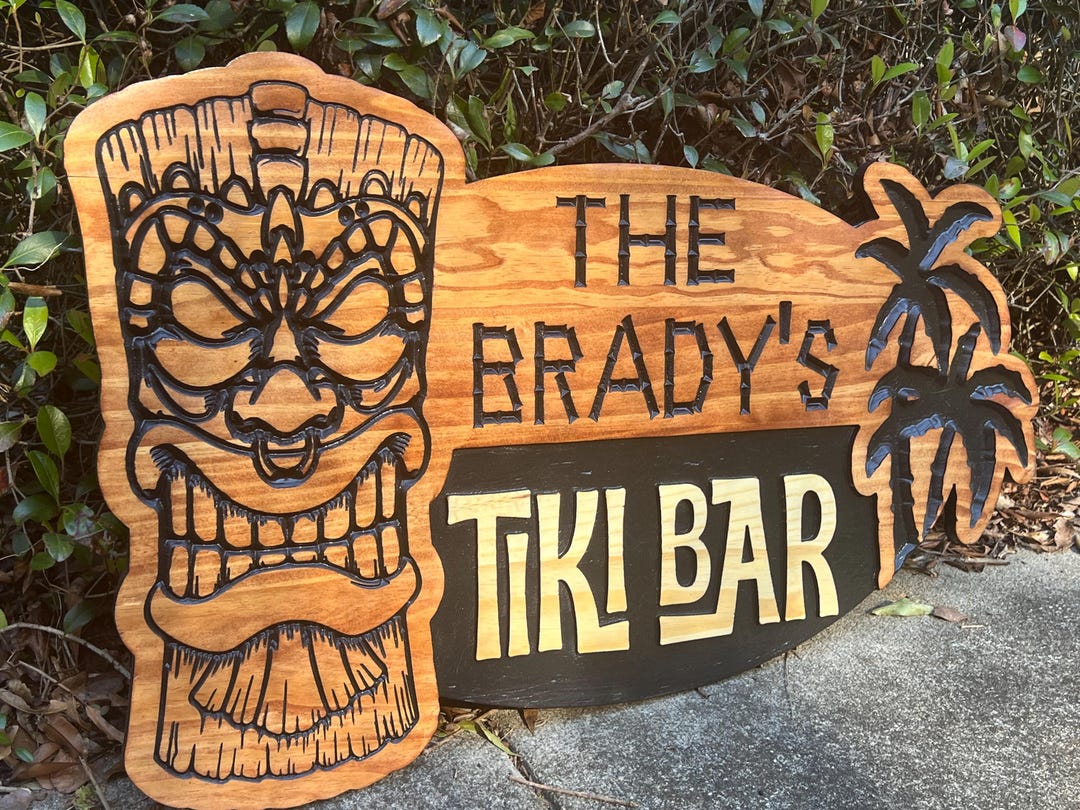 Tiki Bar Sign, Pool Sign, Tiki Decor, Pool Gift, Tiki Bar, Personalized ...