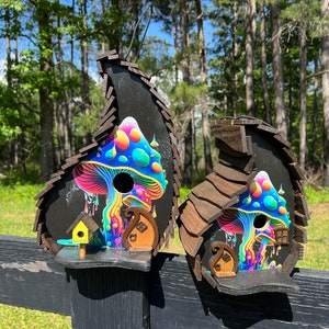 BIRDHOUSE, Funky Birdhouse, Mushroom Birdhouse, Unique Birdhouse, Large ...
