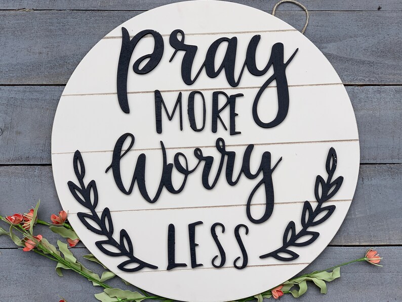 Pray More Worry Less DIY Sign Wood Sign Rustic Decor Pray | Etsy