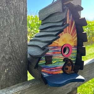 BIRDHOUSE, Funky Birdhouse, Sun Birdhouse, Unique Birdhouse, Large ...