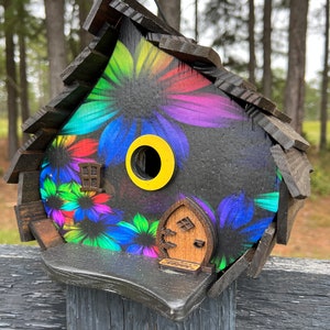 BIRDHOUSE, Flower Birdhouse, Funky Birdhouse, Crooked Birdhouse, Unique ...