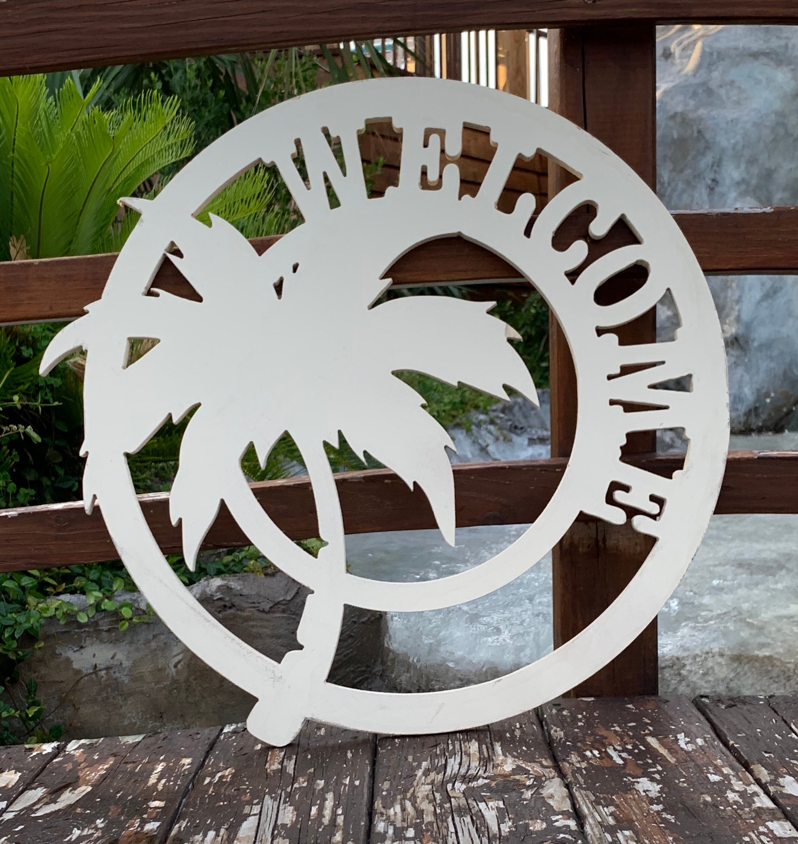 Palm Tree Welcome Sign Welcome Sign Beach Welcome Sign | Etsy