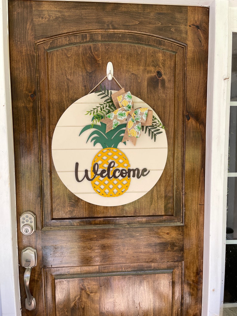 Pineapple Welcome Sign Pineapple Decor Pineapple Door - Etsy