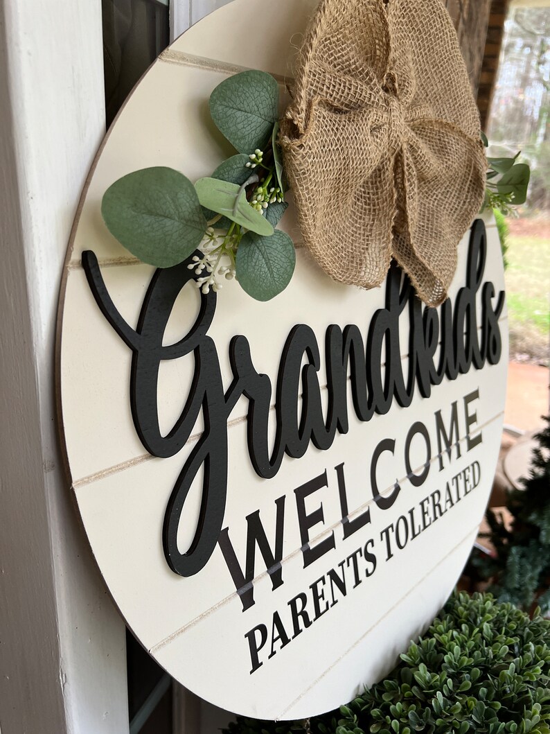 Grandkids Welcome Sign Funny Grandparents Sign Grandparents - Etsy