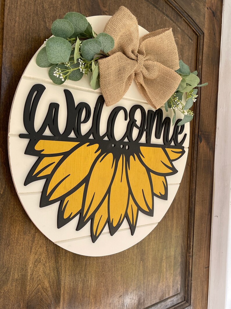 Sunflower Welcome Sign, Sunflower Sign, Sunflower Decor, Sunflower ...