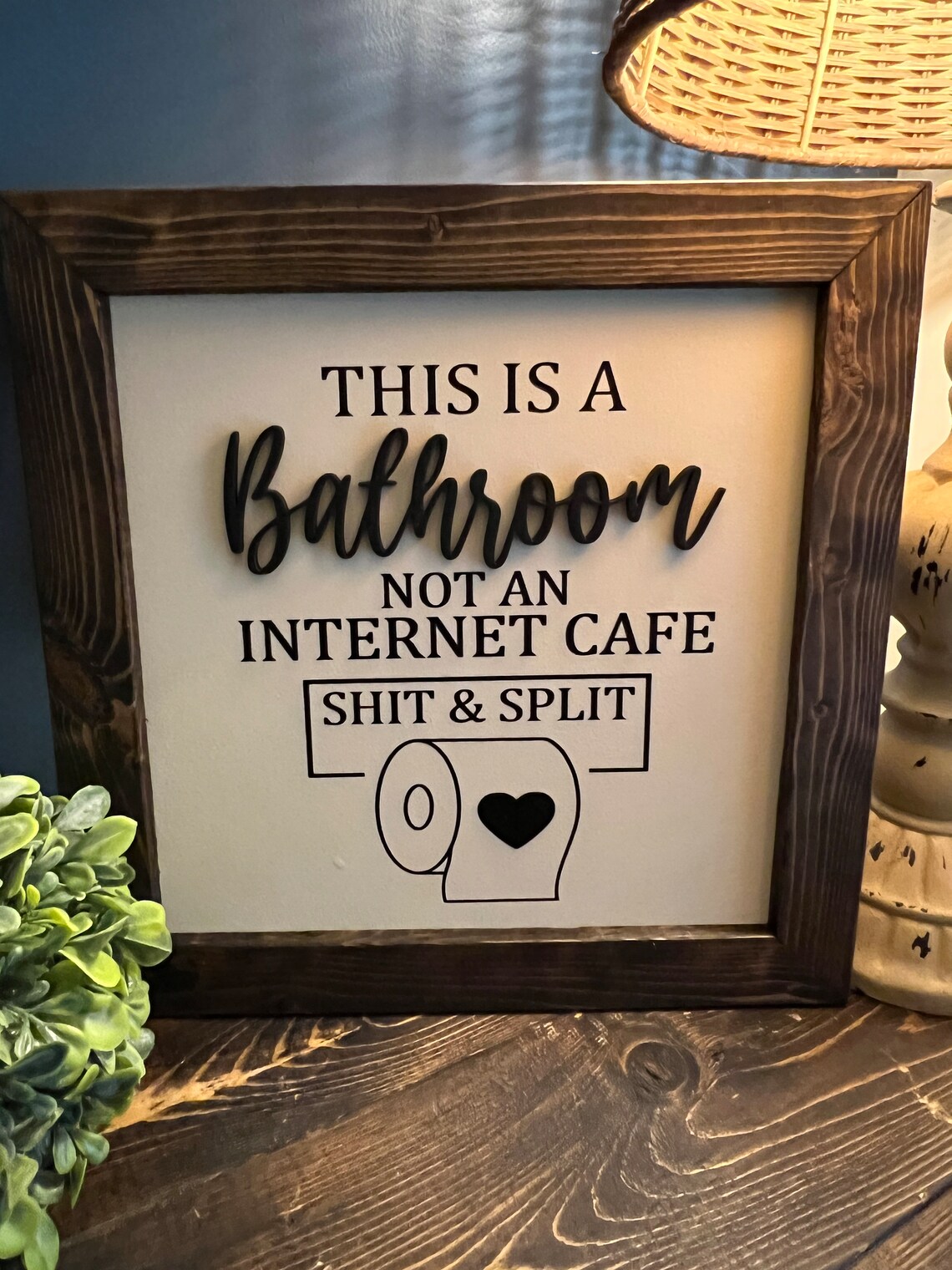 Funny Bathroom Sign Bathroom Decor Shit and Split Sign - Etsy