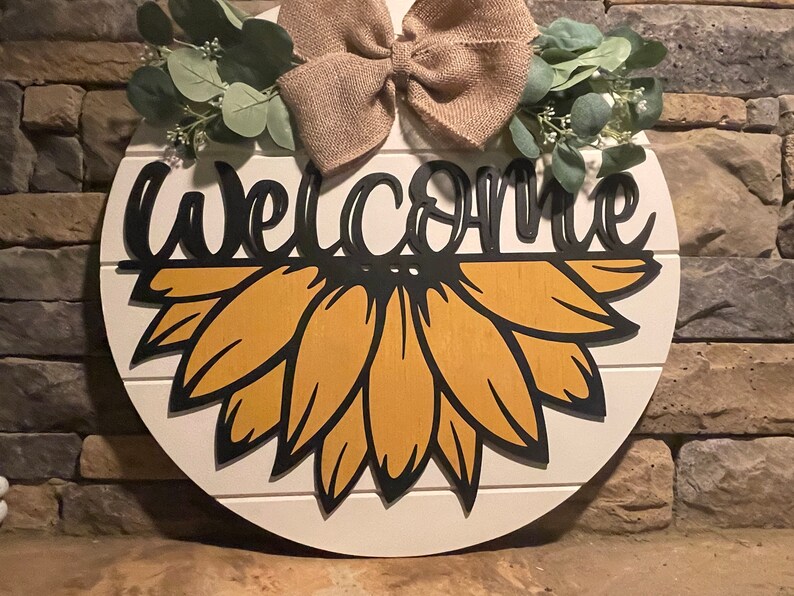 Sunflower Welcome Sign, Sunflower Sign, Sunflower Decor, Sunflower ...