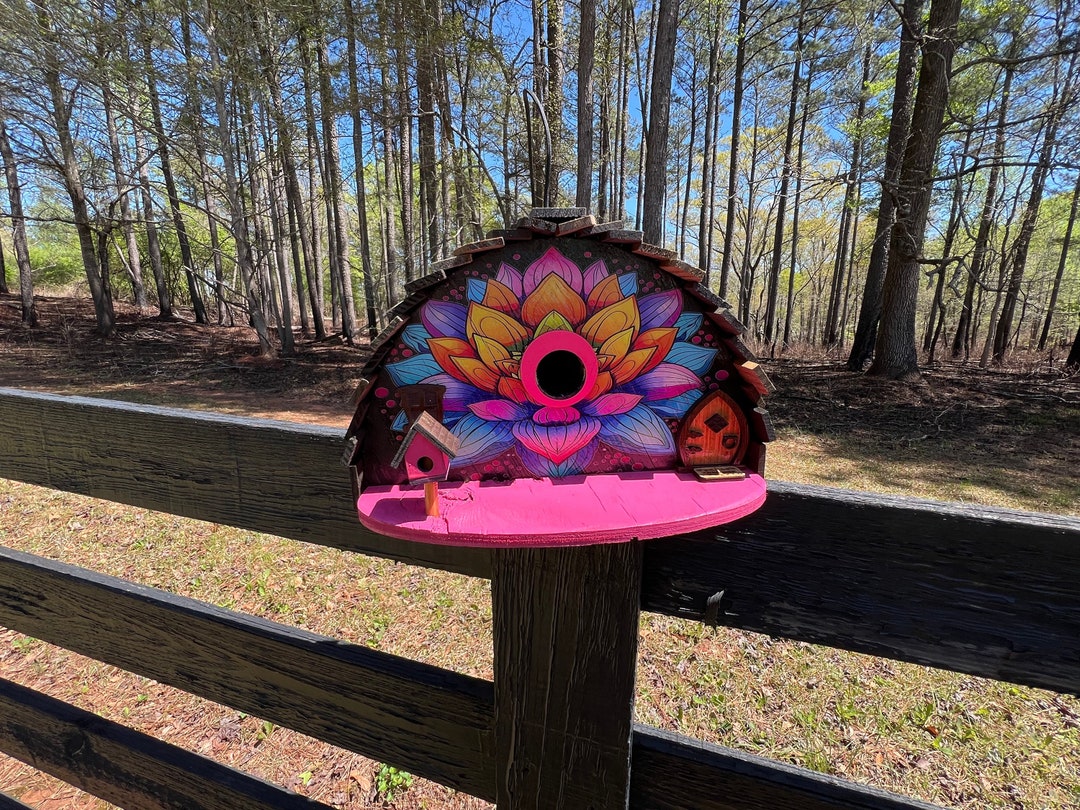 BIRDHOUSE, Lotus Flower Birdhouse, Crooked Birdhouse, Unique Birdhouse ...