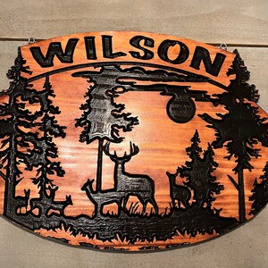 Engraved Rustic Name Sign, Deer Sign, Hunting Sign, Family Name Sign ...