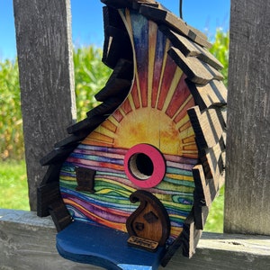 BIRDHOUSE, Funky Birdhouse, Sun Birdhouse, Unique Birdhouse, Large ...