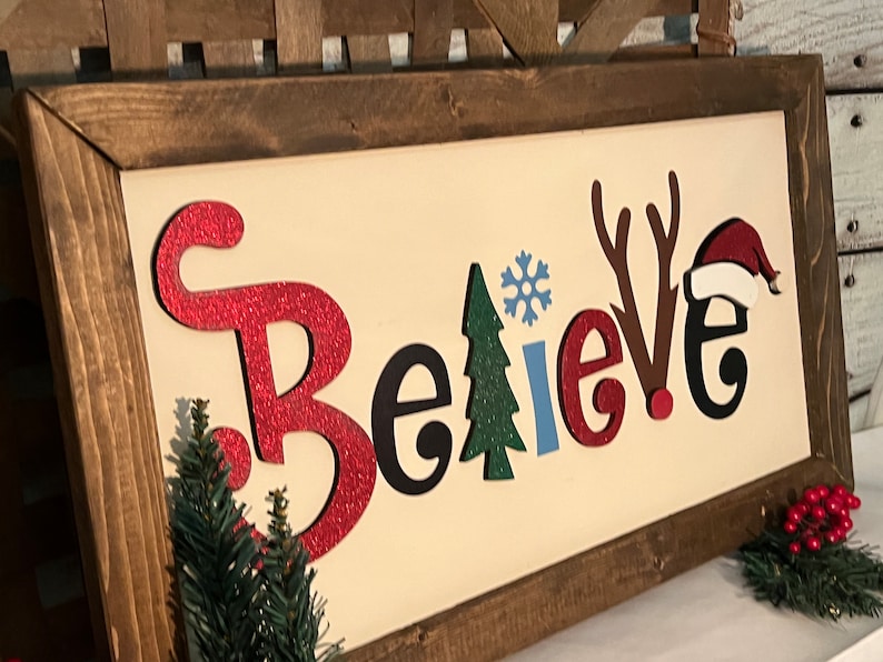 Believe Christmas Sign, Believe Sign, Christmas Decor, Holiday Believe ...
