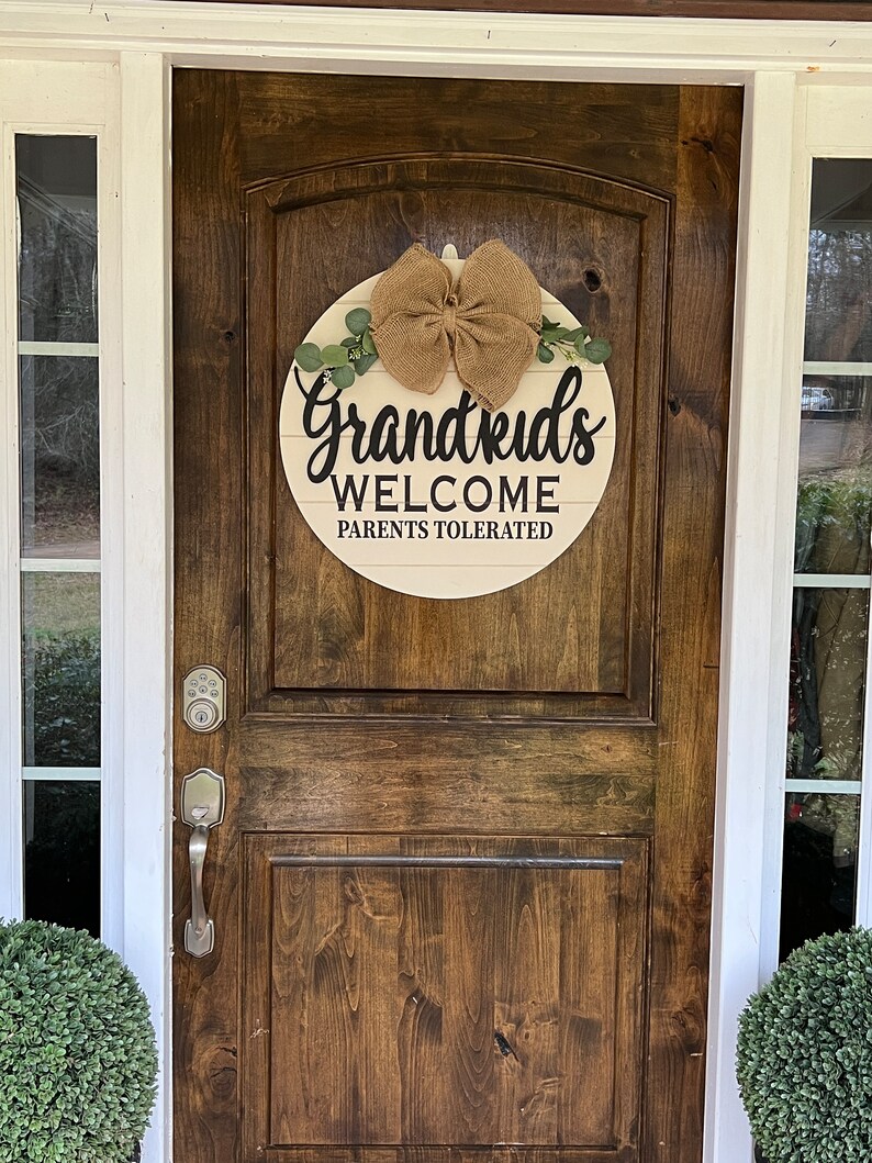 Grandkids Welcome Sign, Funny Grandparents Sign, Grandparents Door Sign ...