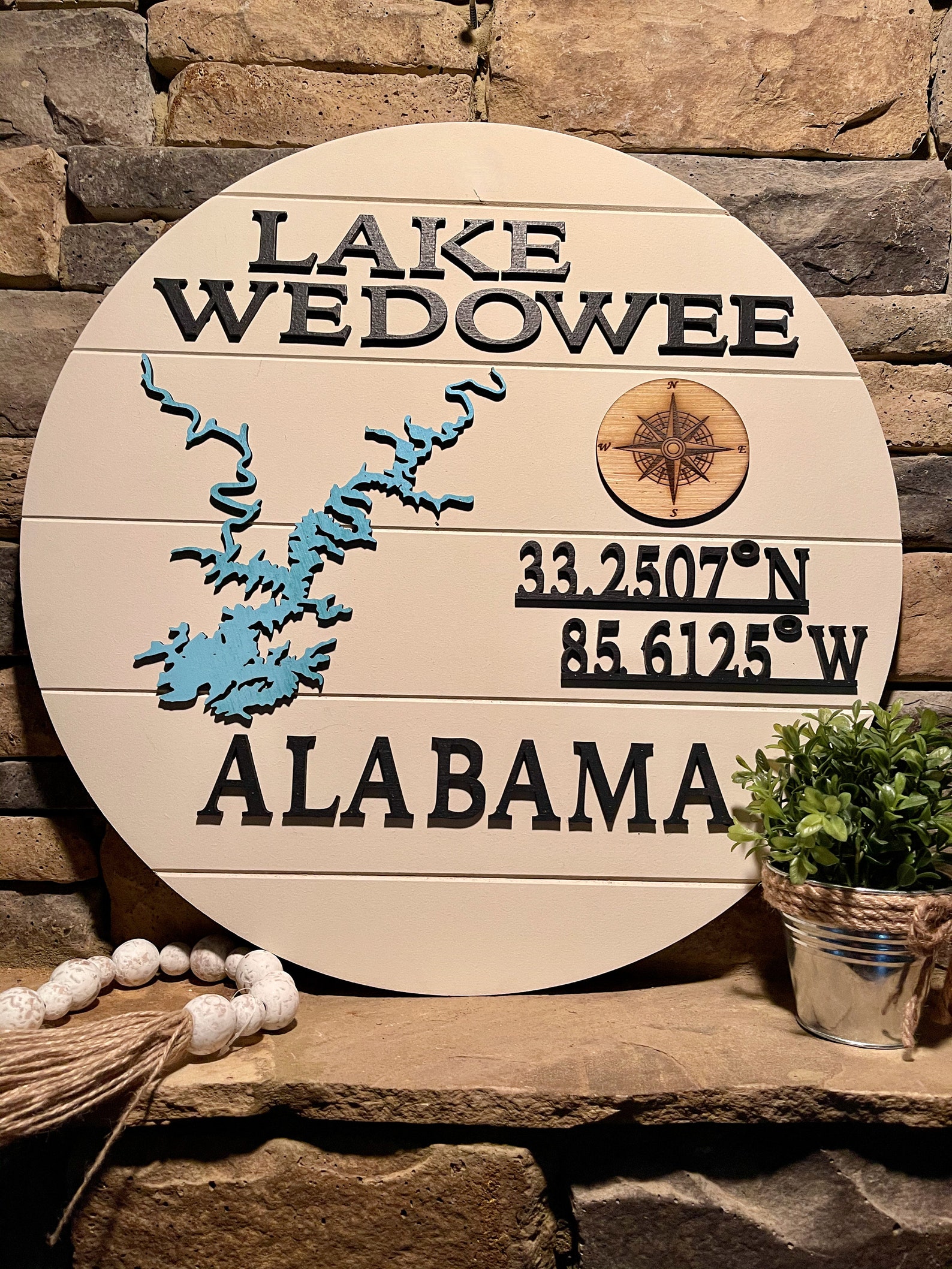 Lake Sign Lake Map Sign Personalized Lake Sign Coordinates | Etsy