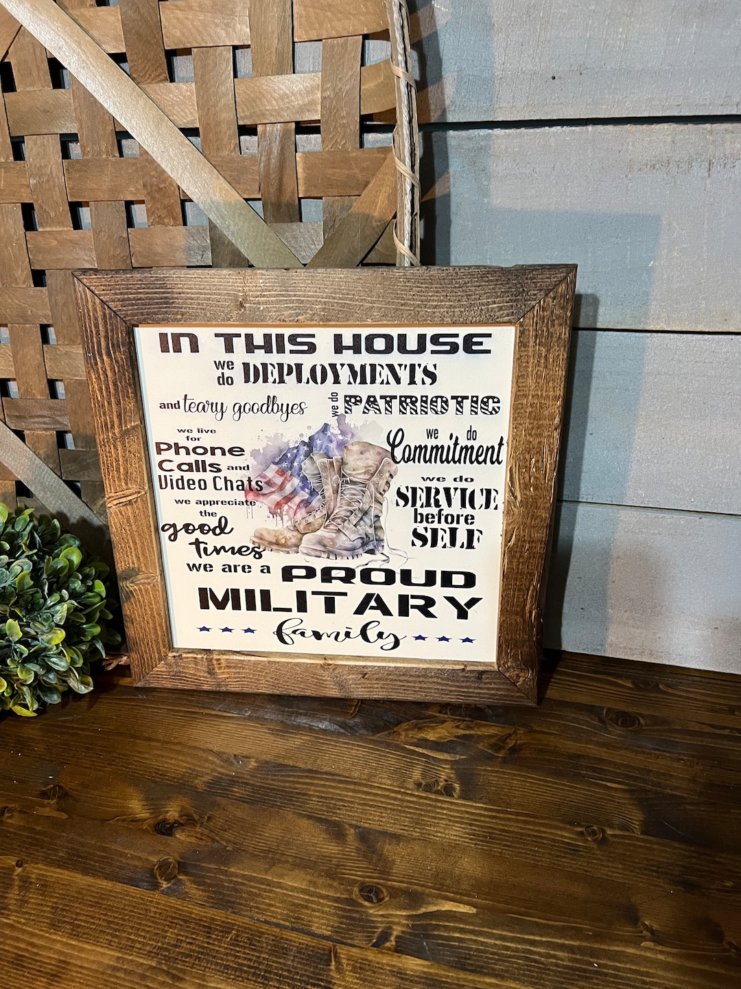 Military Sign, Military Decor, in This House We Military, Military ...